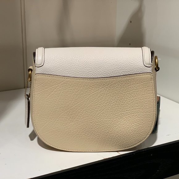 Coach | Bags | Coach Jade Colorblock Leather Saddle Bag Chalk | Poshmark